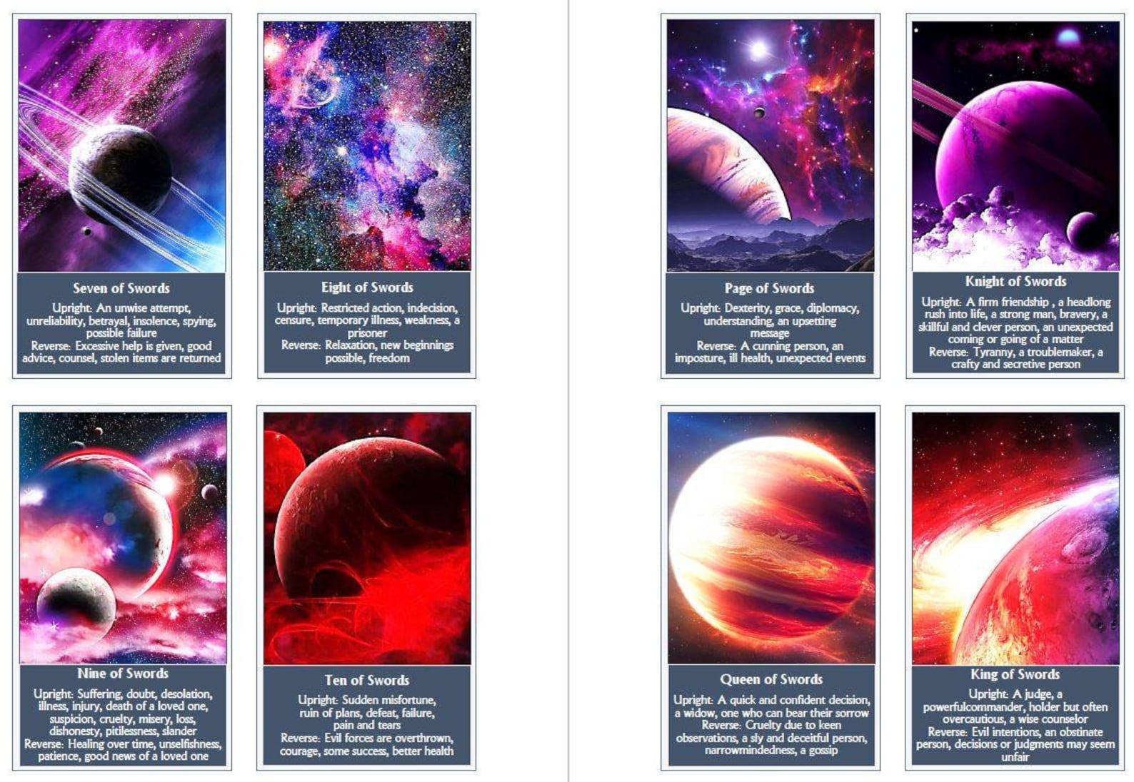 Space Galaxy Tarot Deck. Cosmos Tarot | Etsy