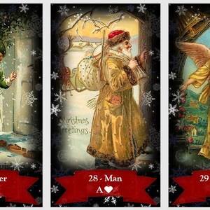 Christmas Lenormand Oracle Deck. Vintage Santa Claus Illustrations - Etsy