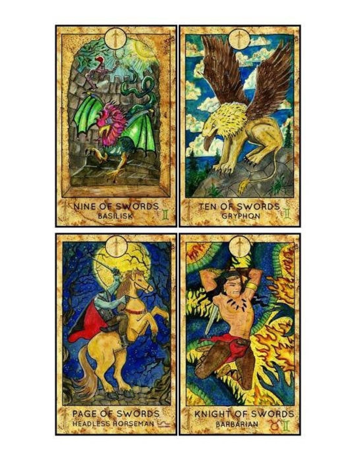 Mythical tarot deck. Dark tarot. Fairytales | Etsy
