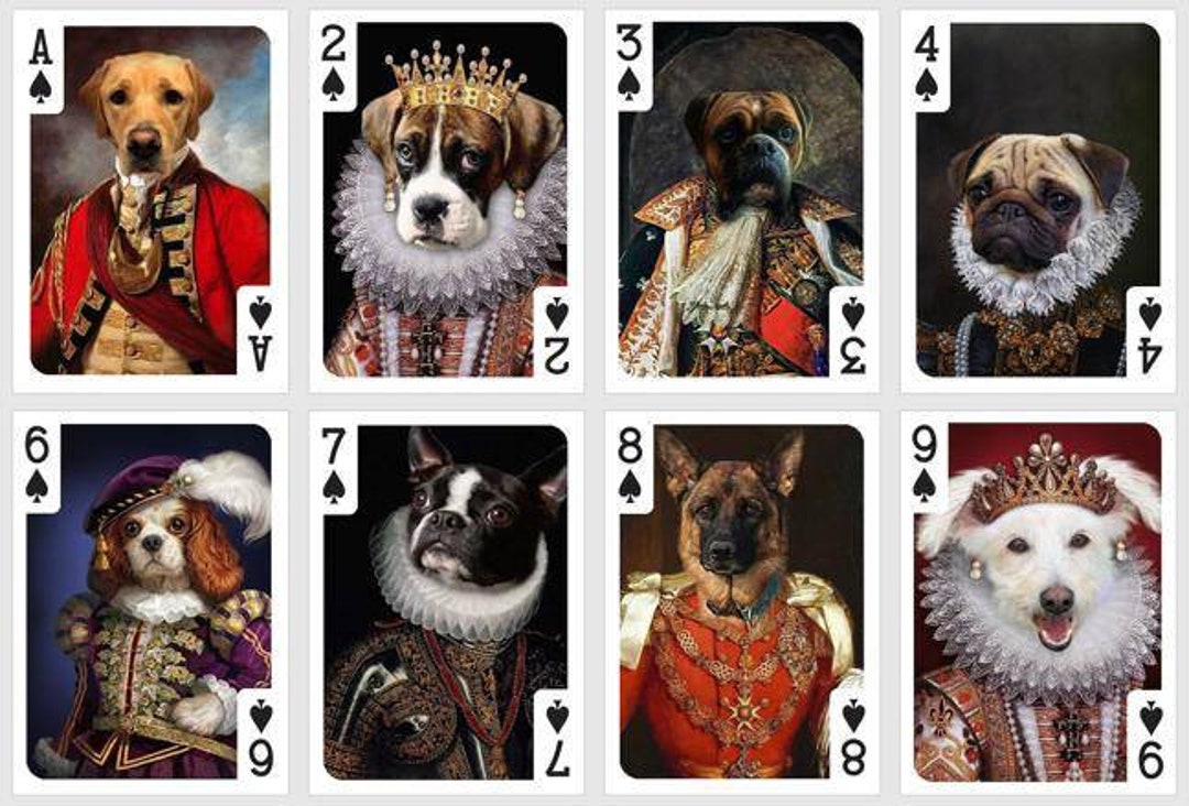 Royal Pets Playing Cards: Renaissance Art Dogs & Cats, 54 Card Deck - Etsy