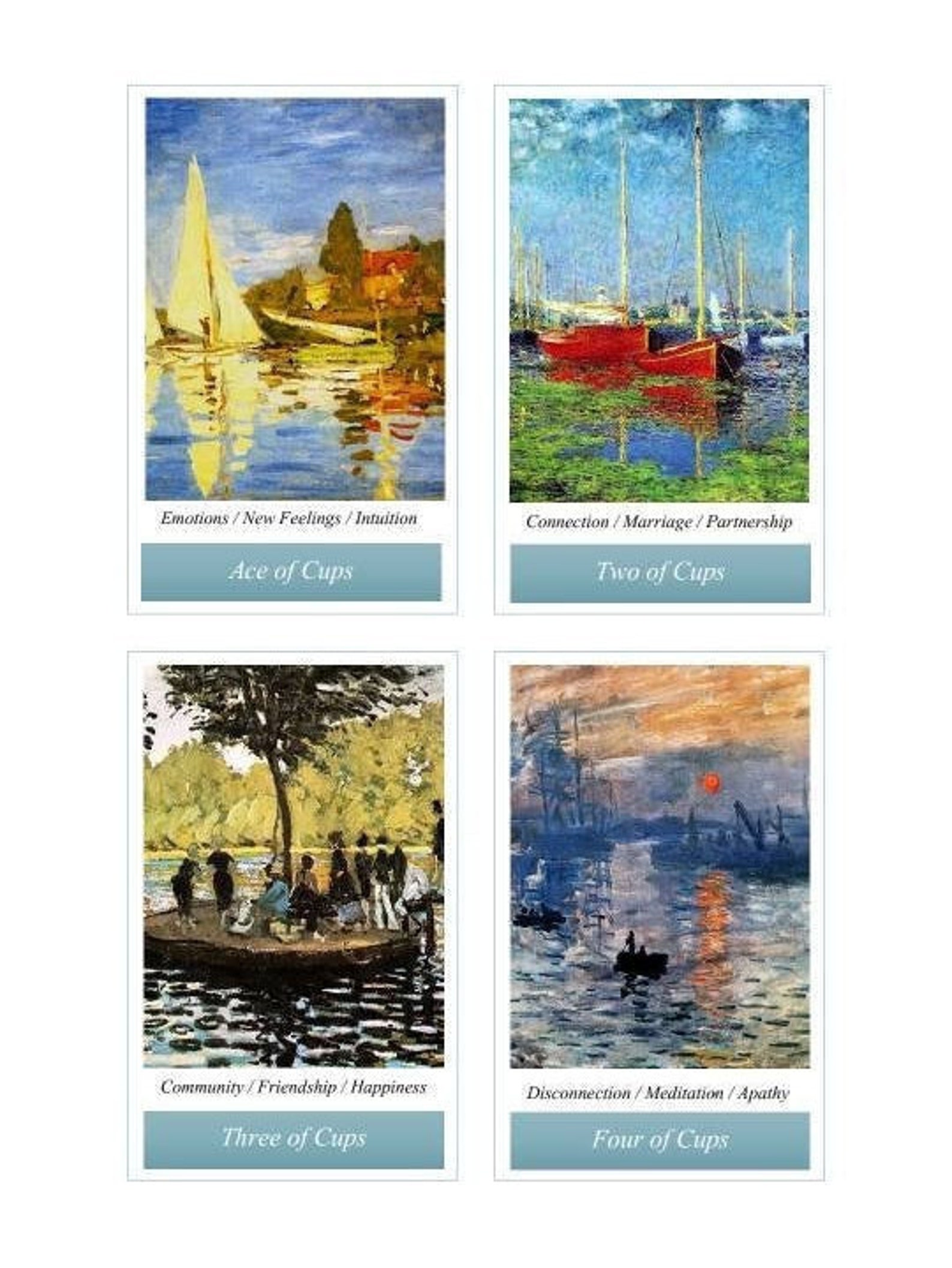 Claude Monet Tarot Deck. Impressionism Art Tarot - Etsy