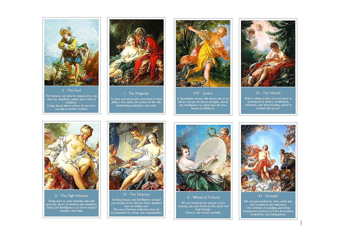 Rococo Art Tarot Deck. Late Baroque Tarot. Boucher and - Etsy Australia