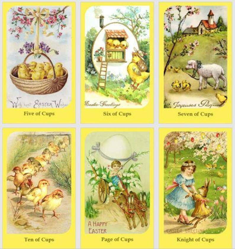 Easter Tarot Deck. Vintage Easter Illustrations | Etsy