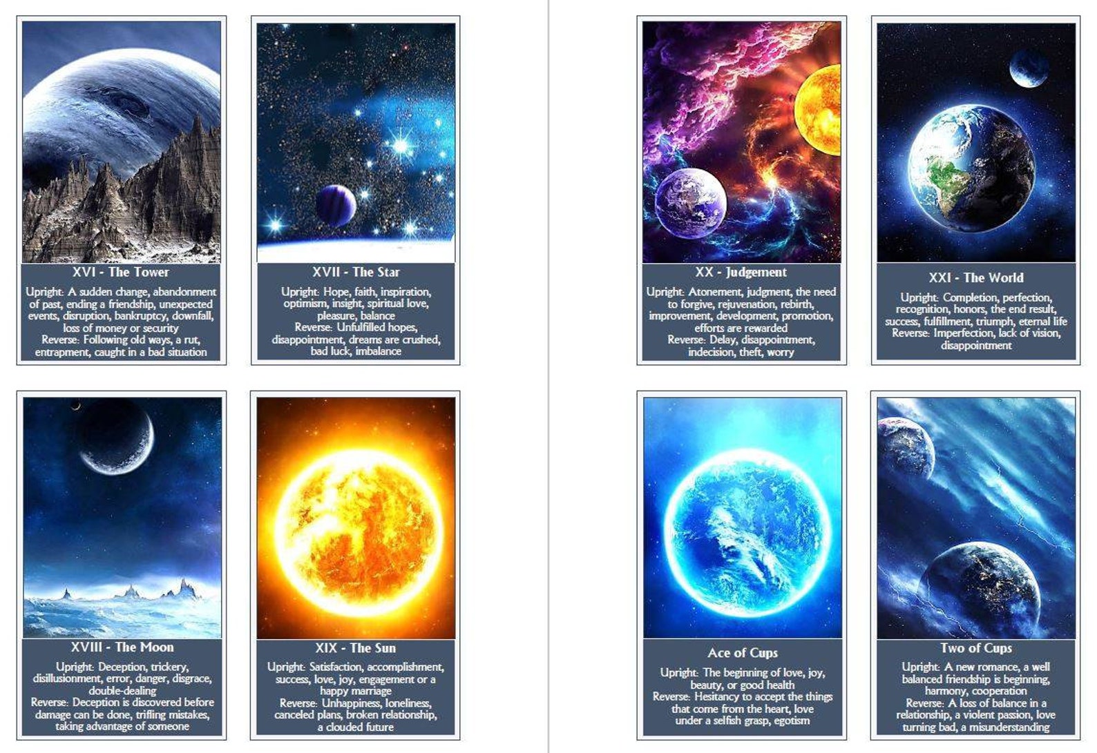Space Galaxy Tarot Deck. Cosmos Tarot - Etsy