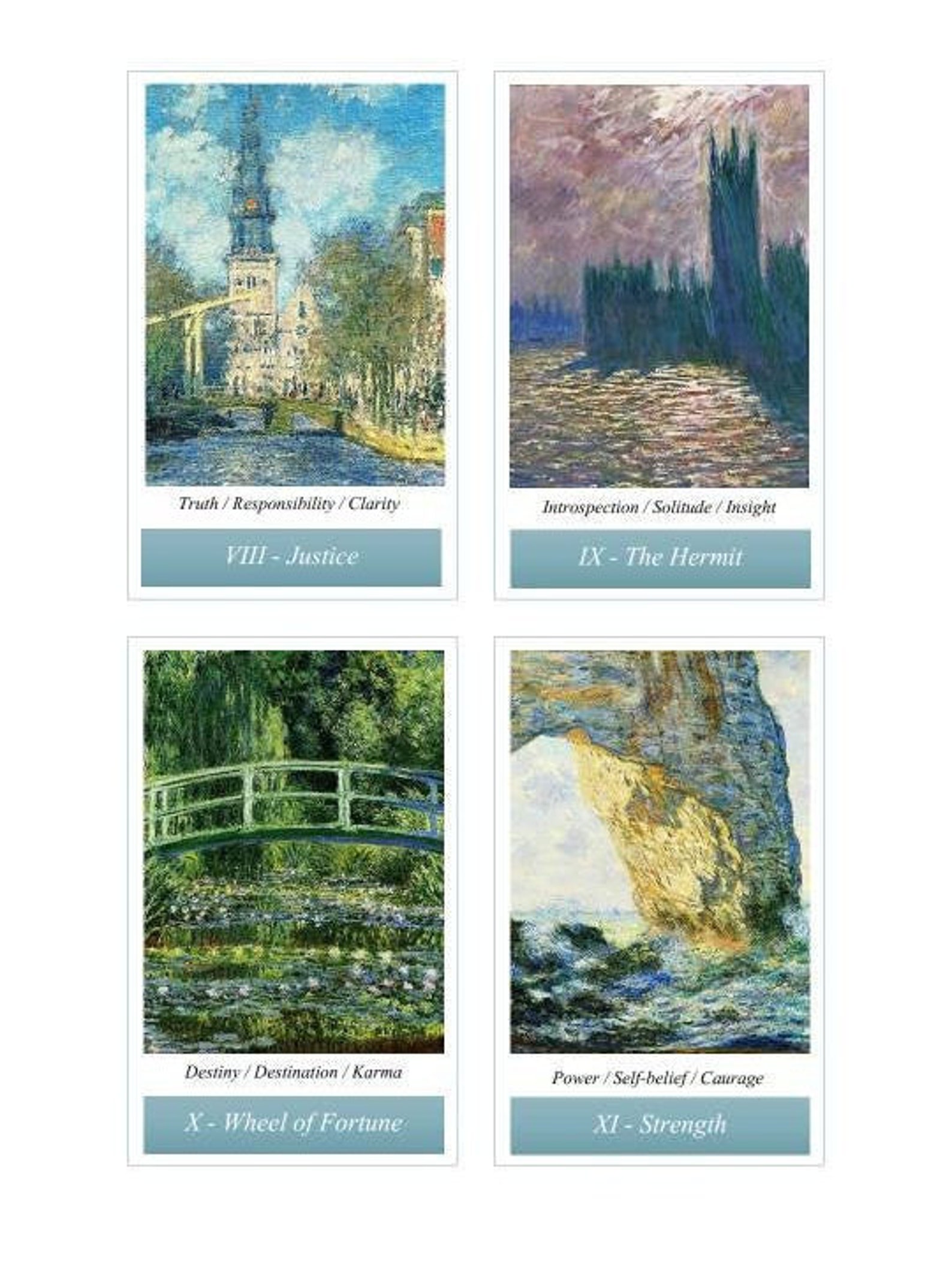 Claude Monet Tarot Deck. Impressionism Art Tarot - Etsy