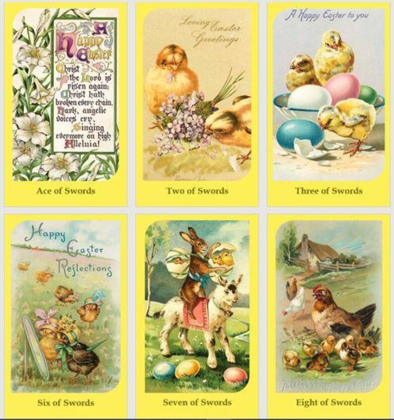 Easter Tarot Deck. Vintage Easter Illustrations - Etsy
