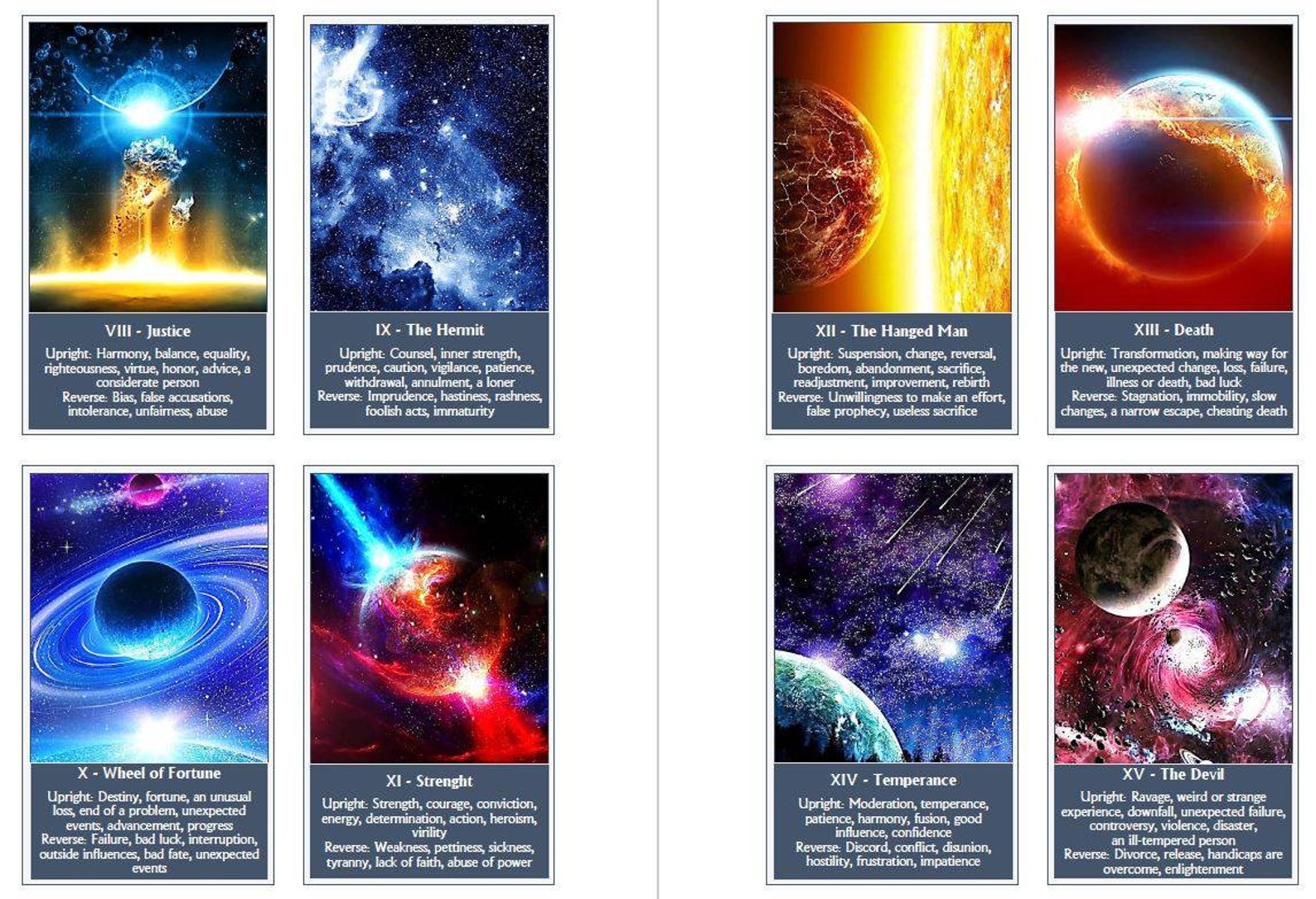 Space Galaxy Tarot Deck. Cosmos Tarot - Etsy