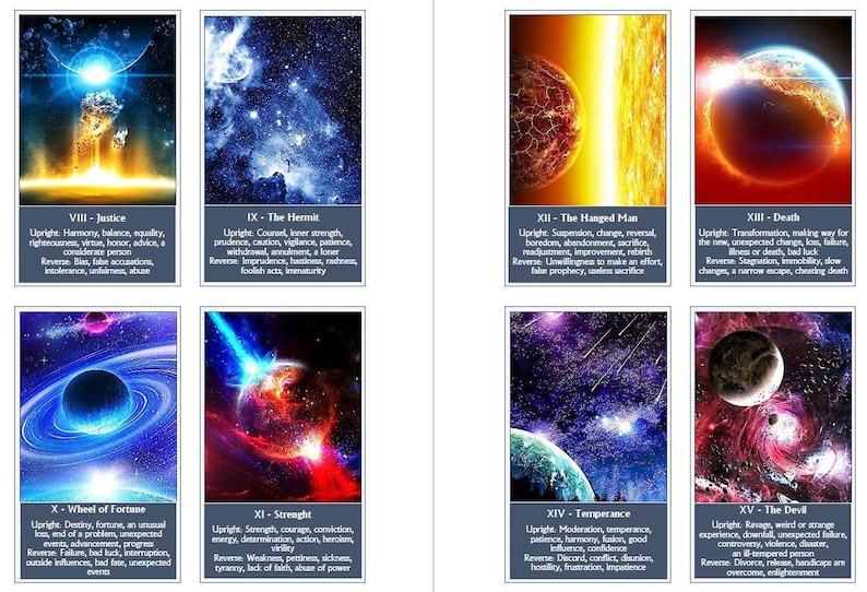 Space Galaxy Tarot Deck. Cosmos Tarot - Etsy