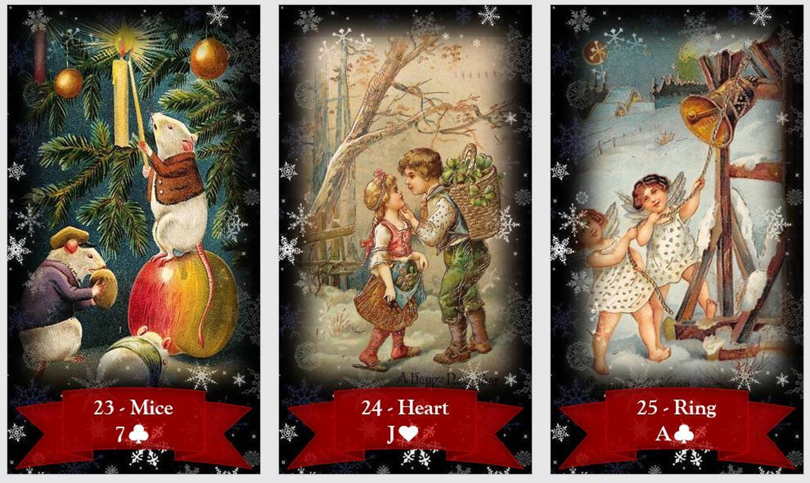 Christmas Lenormand Oracle Deck. Vintage Santa Claus | Etsy