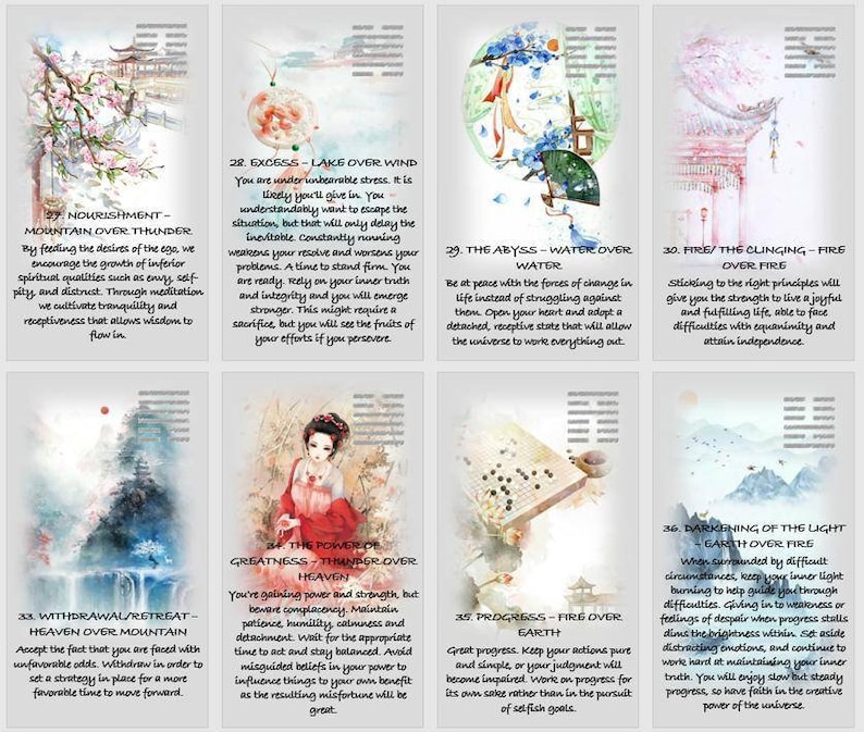 I Ching Oracle Deck. Book of Changes - Etsy
