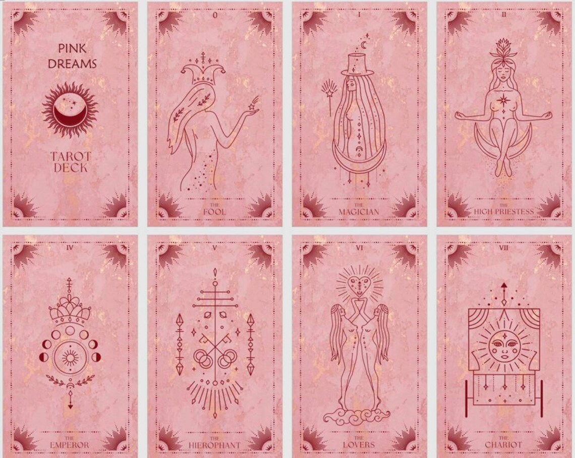 Pink Dreams Tarot Deck. Minimalism Tarot - Etsy