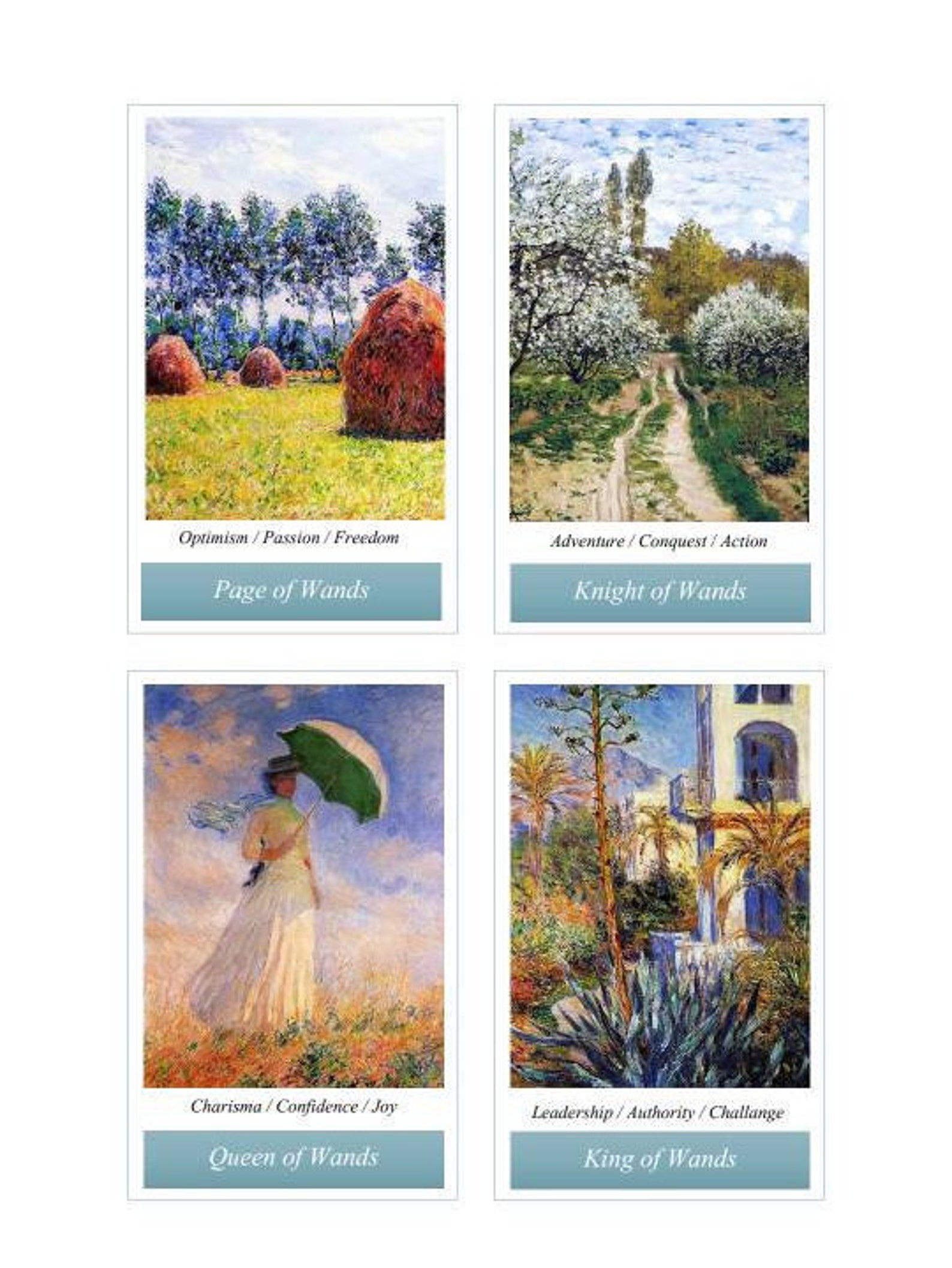 Claude Monet Tarot Deck. Impressionism Art Tarot - Etsy