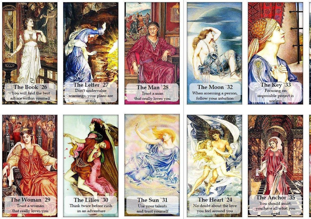 Pre-raphaelite Art Lenormand Oracle Deck. Evelyn De Morgan - Etsy Canada
