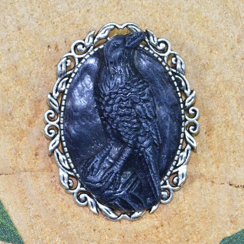 Raven Brooch - Etsy
