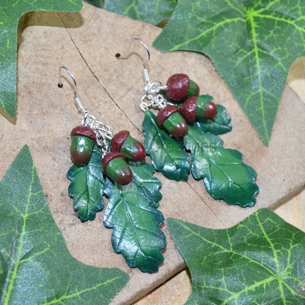Oak Leaf Earrings - Etsy UK