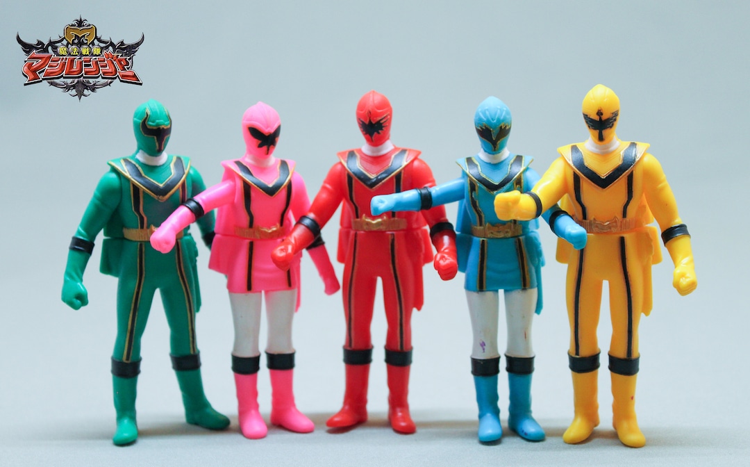 3.5inch Magical Squadron Magi-ranger Soft Vinyl Mini-figure Set USED ...