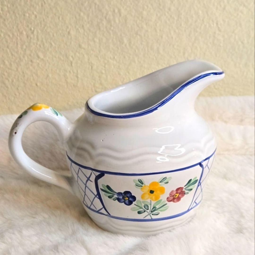 Vintage Herend Village Pottery Handpainted in Hungry Small Creamer ...