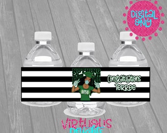 Editable Graduation Water Bottle Wrappers Photo Water Bottle - Etsy