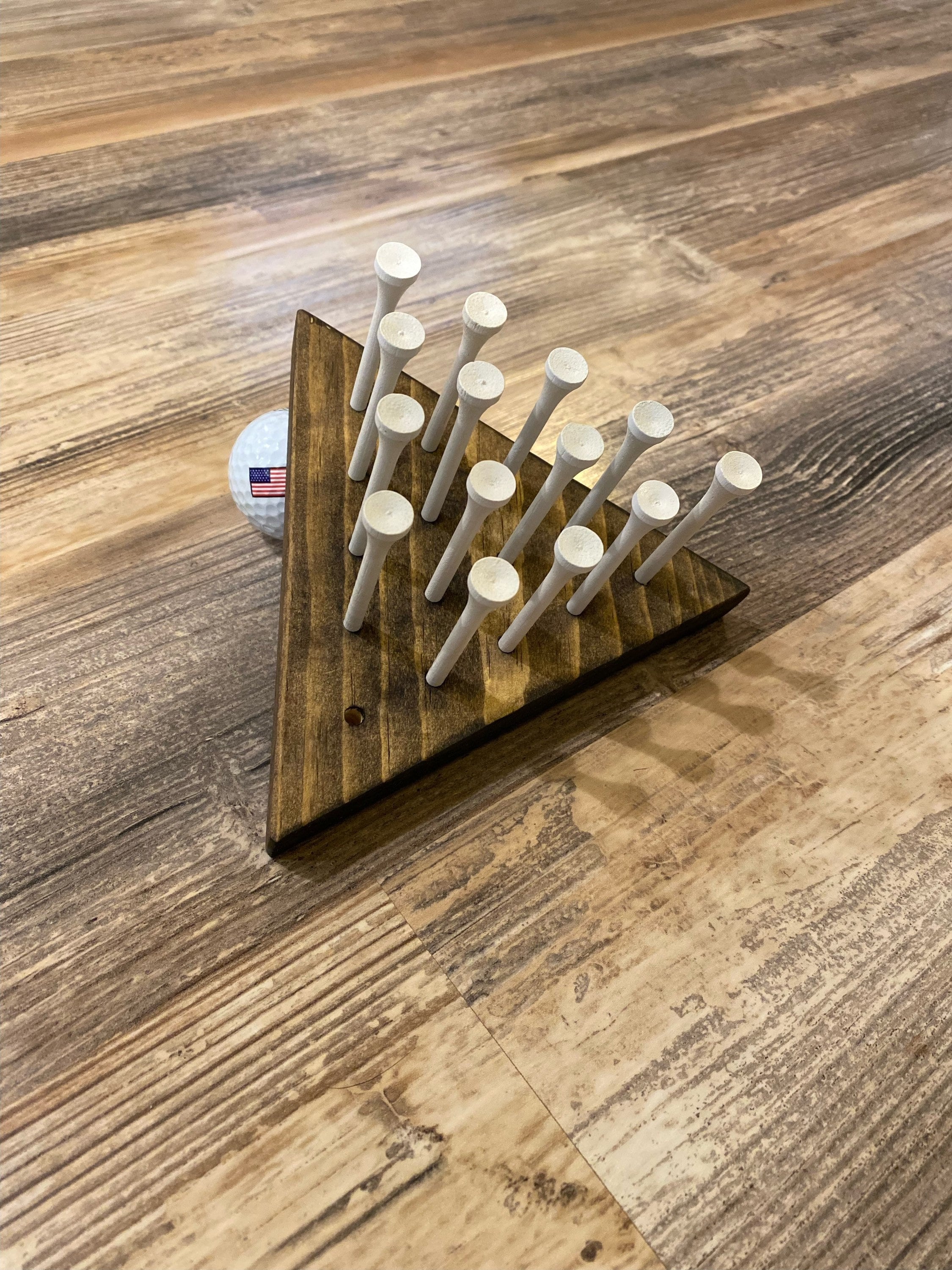 GOLF TEE Game / Triangle Peg Game/ Man Cave/ Bar Game/ Cracker Barrel ...