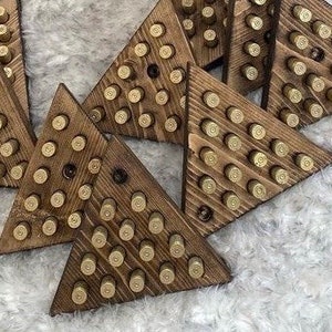 Triangle Peg Game/ 45 Brass Triangle Peg Game/ Man Cave/ Bar Game ...