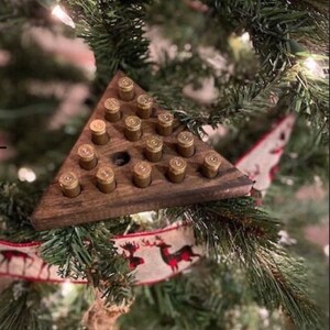 Triangle Peg Game/ 45 Brass Triangle Peg Game/ Man Cave/ Bar Game ...