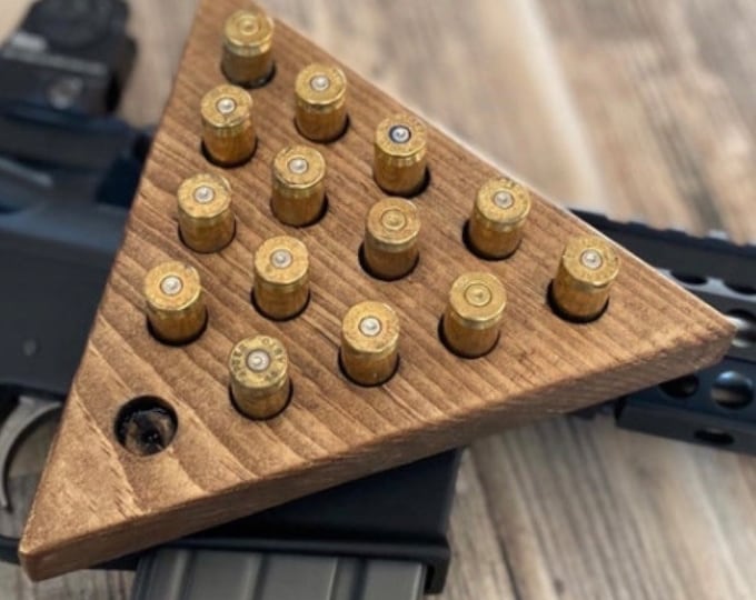 Triangle Peg Game/ 45 Brass Triangle Peg Game/ Man Cave/ Bar Game ...