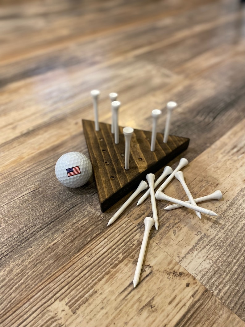 GOLF TEE Game / Triangle Peg Game/ Man Cave/ Bar Game/ Cracker Barrel ...