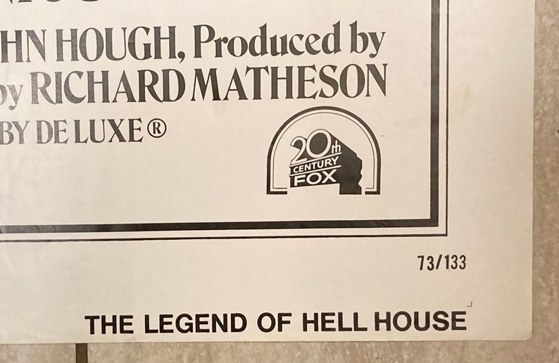 The Legend of Hell House Original Movie Poster / 27x41 Inch - Etsy