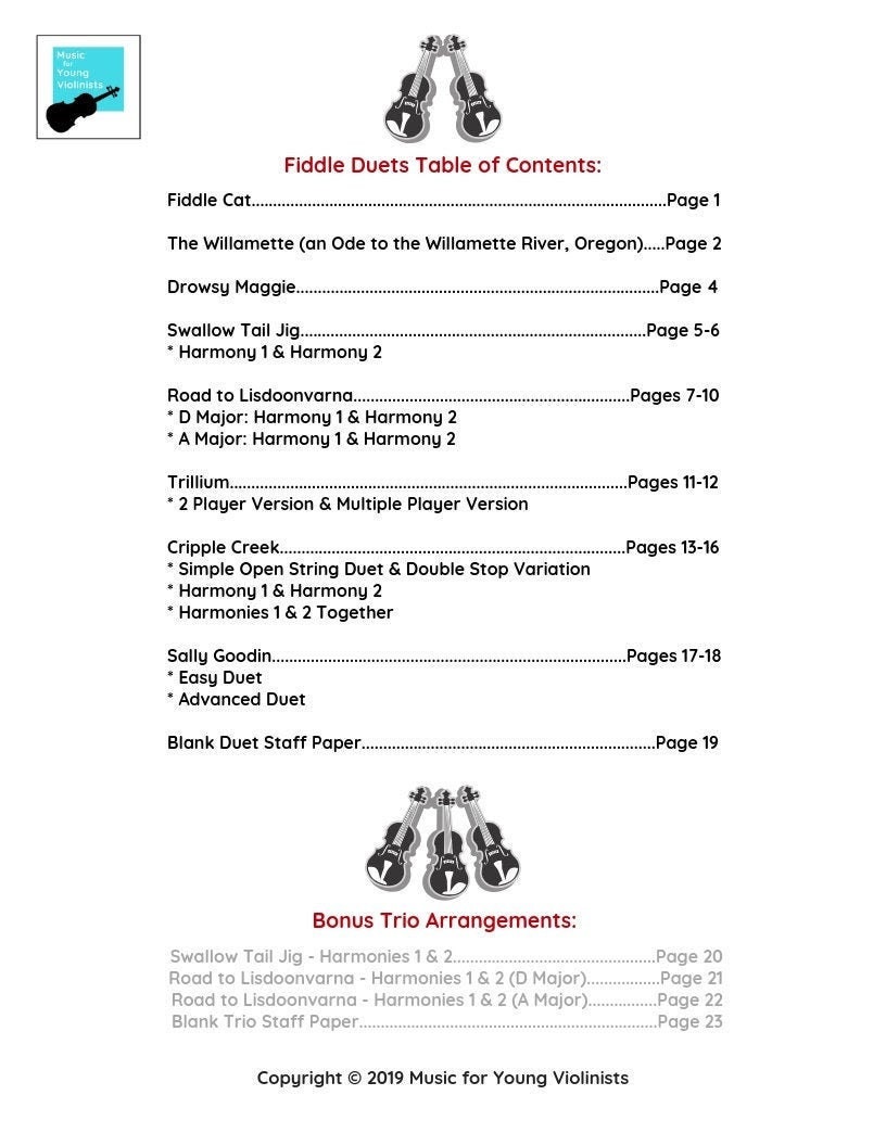 Fiddle Duets (downloadable Sheet Music, PDF, Violin, Drowsy Maggie, Jig ...