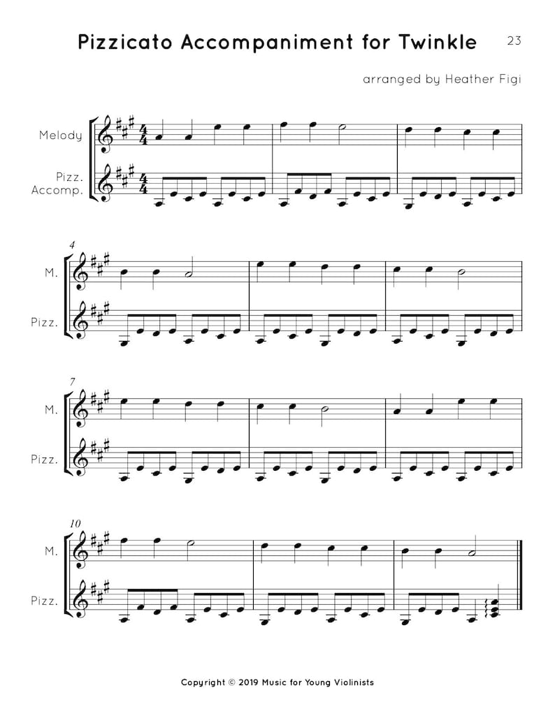 Twinkle Twinkle Little Star - Variations for Violin (sheet Music, PDF ...