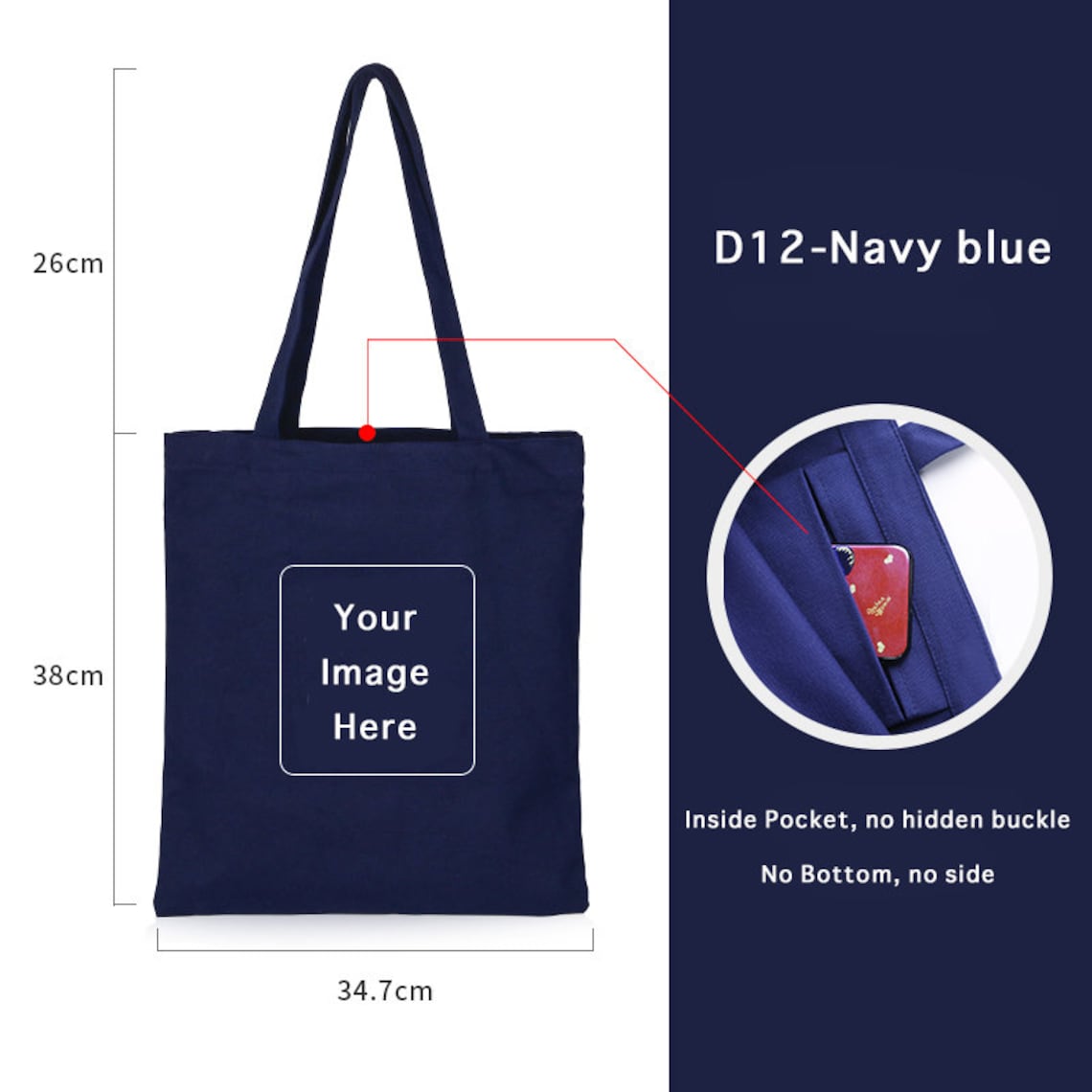 Canvas Personalized Tote Bag Custom Printed Bag Script Logo - Etsy