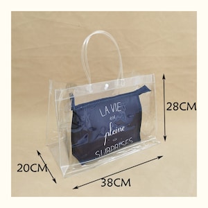 Transparent PVC Tote Bag: Custom Logo, Portable Plastic Shopper - Etsy