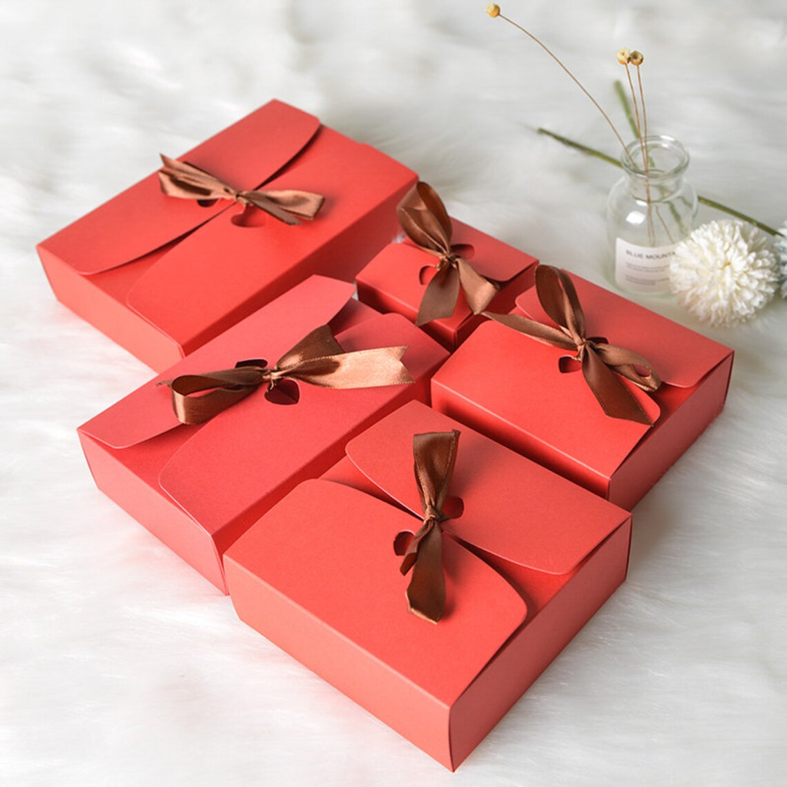 10 PC Boardcard Gift Custom Size Box With Ribbon Lipsbulk | Etsy