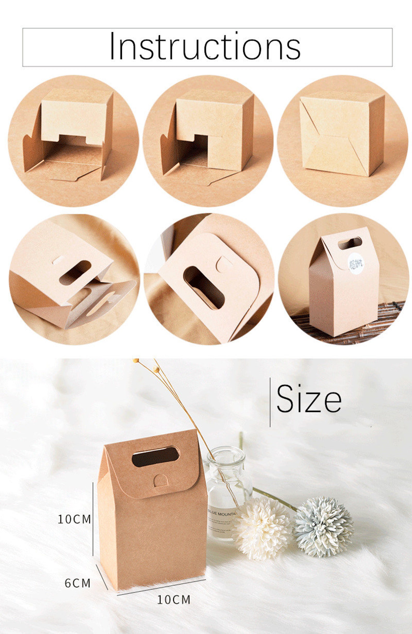 10 PC Party Favor Bag,kraft Paper Boxpaper Bag,paper Box,gift Bag,bulk ...