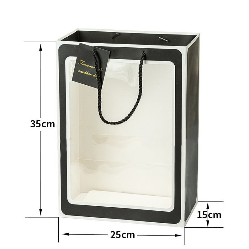 Paper Bag With Transparent Window 10 Pcs. Paper Shopping - Etsy