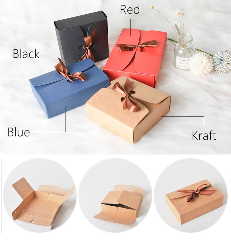 10 PC Boardcard Gift Custom Size Box With Ribbon Lipsbulk | Etsy