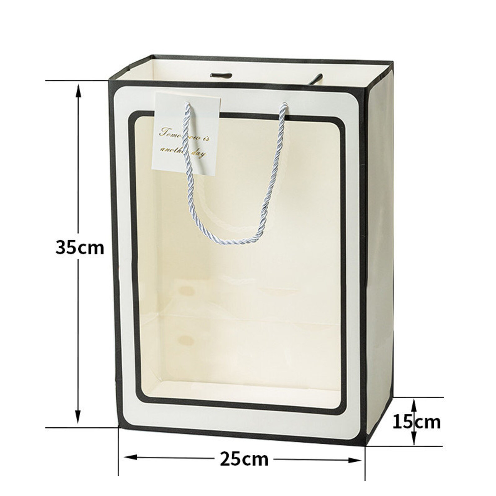 Paper Bag With Transparent Window 10 Pcs. Paper Shopping - Etsy