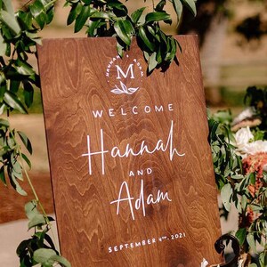 Customized Wooden Wedding Welcome Sign Transparent Wedding Water Sign ...