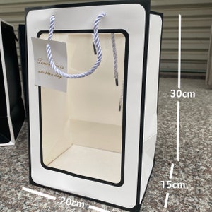 Paper Bag With Transparent Window 10 Pcs. Paper Shopping Bags, Bulk ...