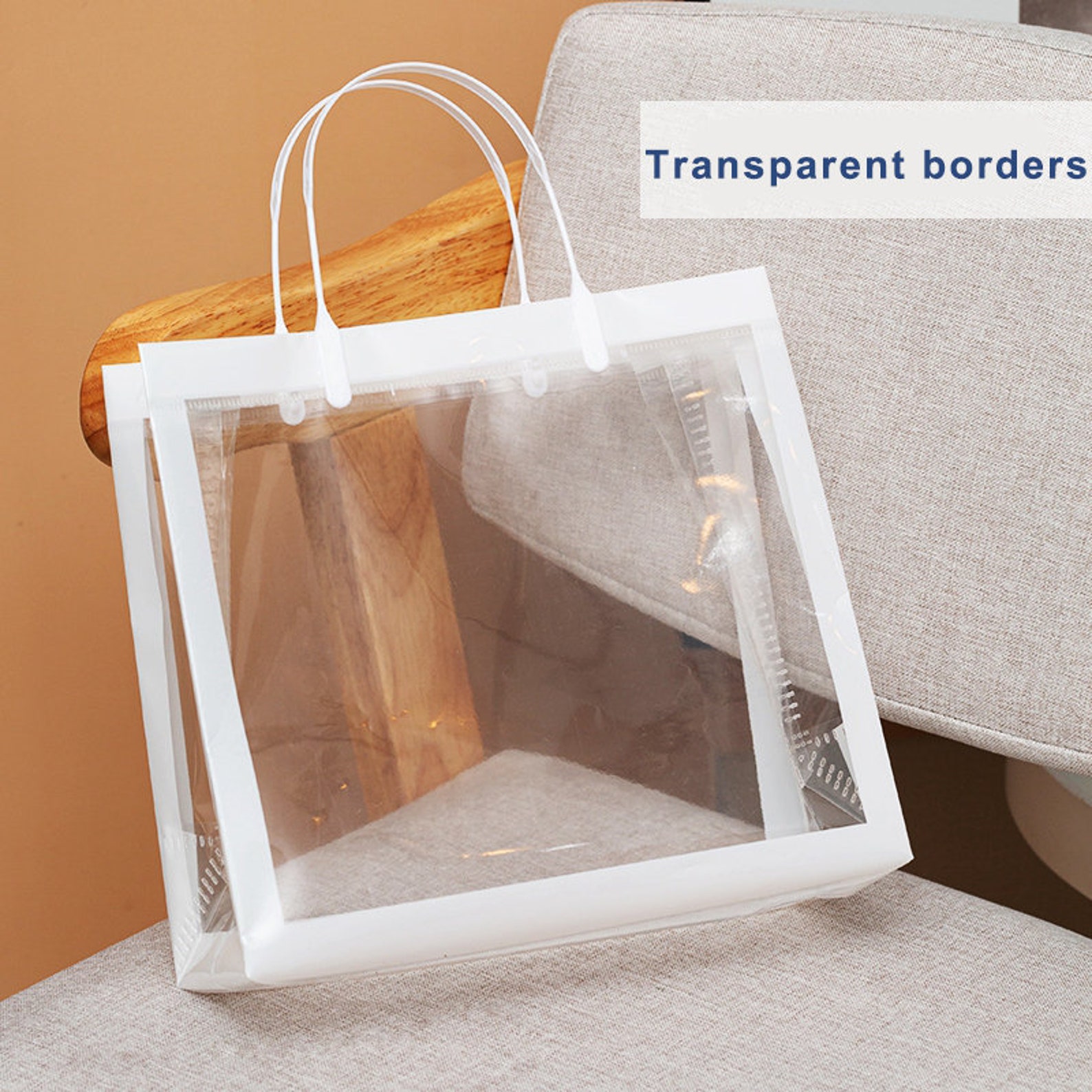 10PC Transparent PVC Hand Bag Milk Tea Bag Gift Bag Shopping Gift ...