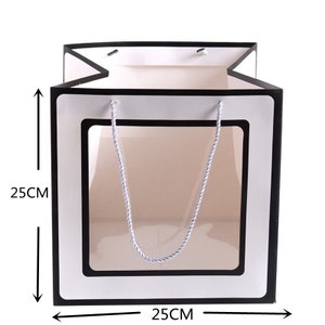 Paper Bag With Transparent Window 10 Pcs. Paper Shopping Bags, Bulk ...