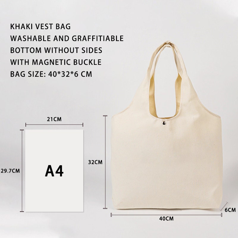 Canvas Personalized Tote Bag, Custom Printed Bag, Script Logo Image ...