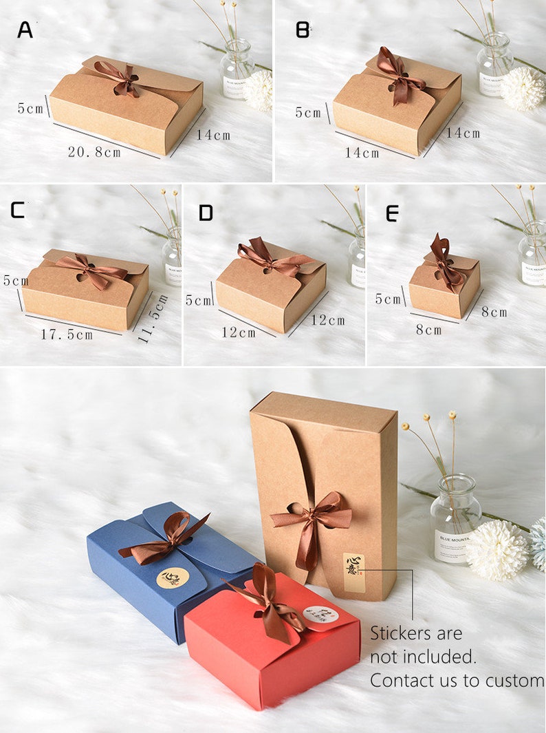 10 PC Boardcard Gift Custom Size Box With Ribbon Lipsbulk | Etsy