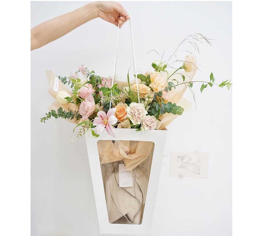 T-shaped Tote Bag With Window – 10 Pcs. Flower Bags, Florist Bags ...