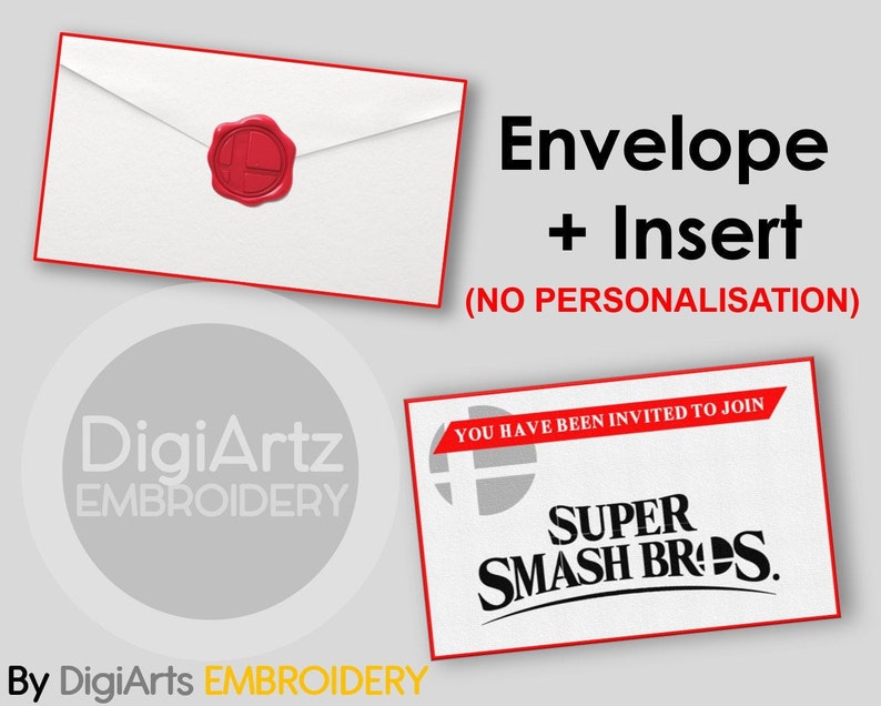 Handcrafted Super Smash Bros. Invitation. | Etsy