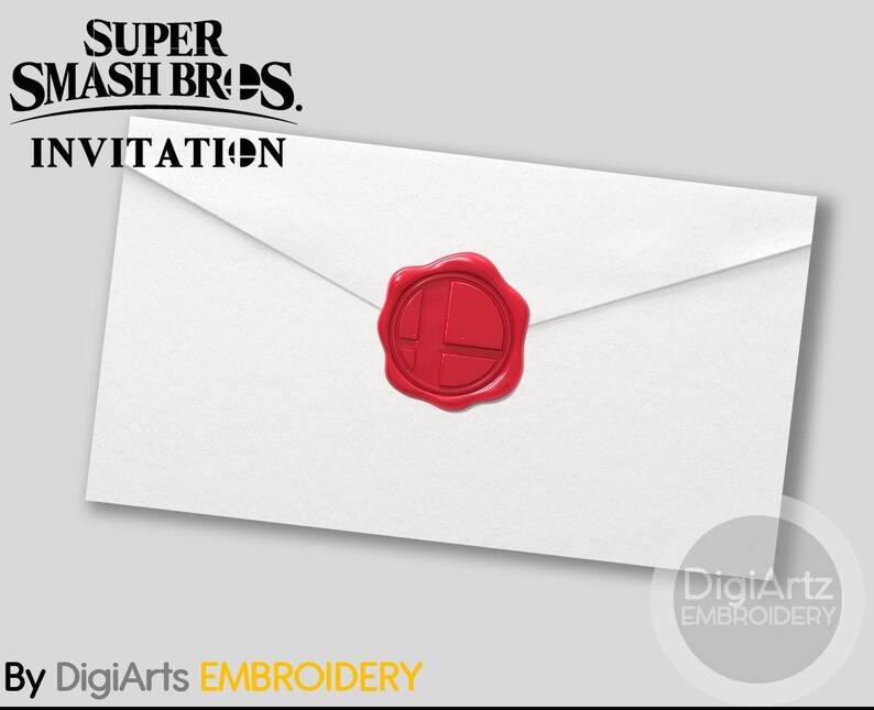 Handcrafted Super Smash Bros. Invitation. | Etsy