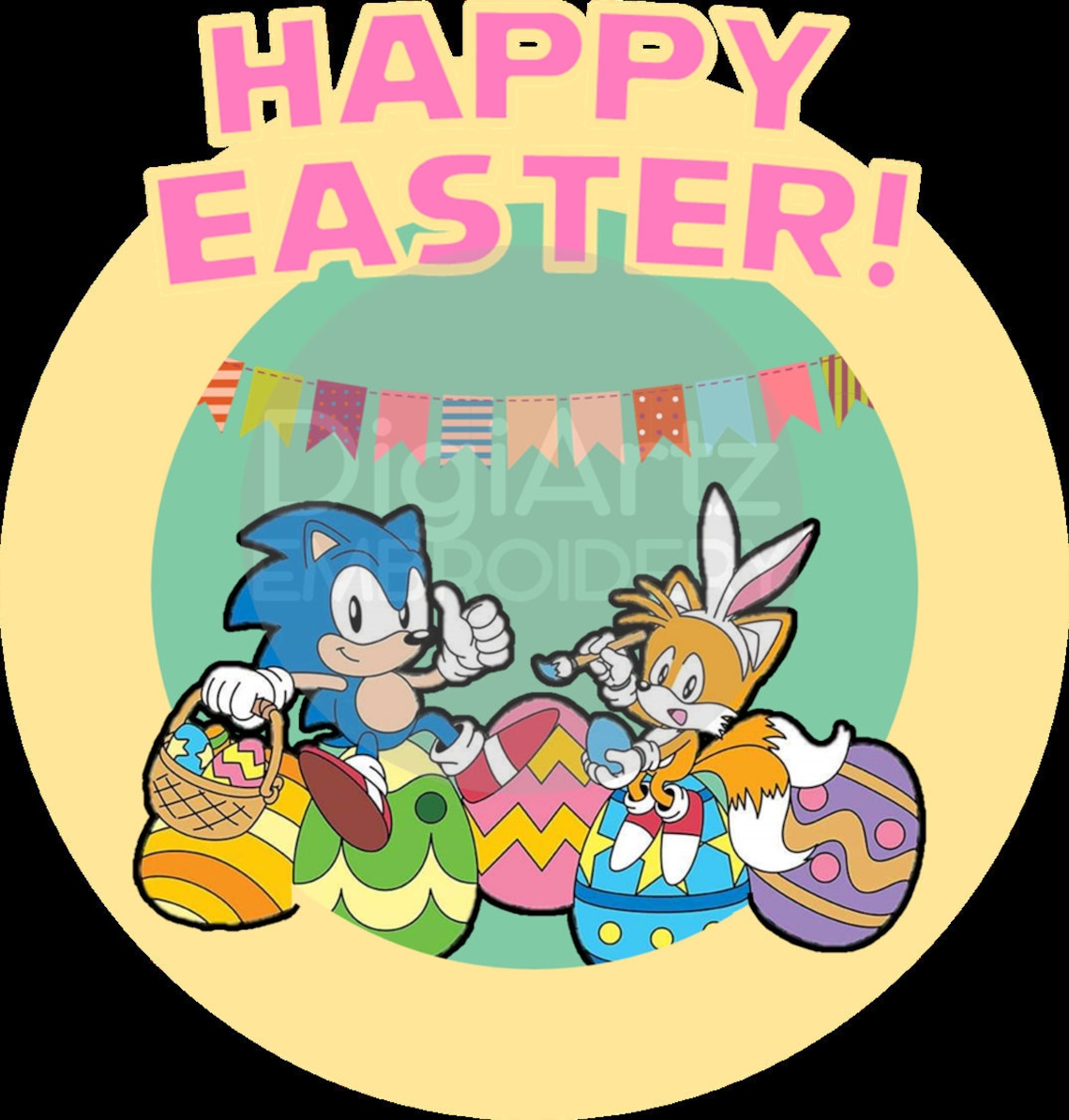 Sonic & Tails "happy Easter!" PNG or SVG Digital Image - Etsy