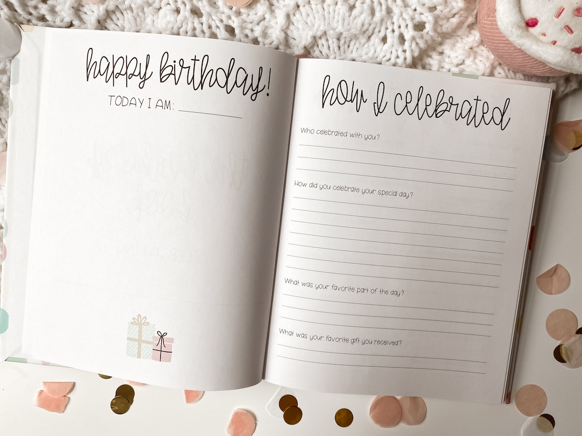 Birthday Memory Book Birthday Interview Book Keepsake Baby - Etsy
