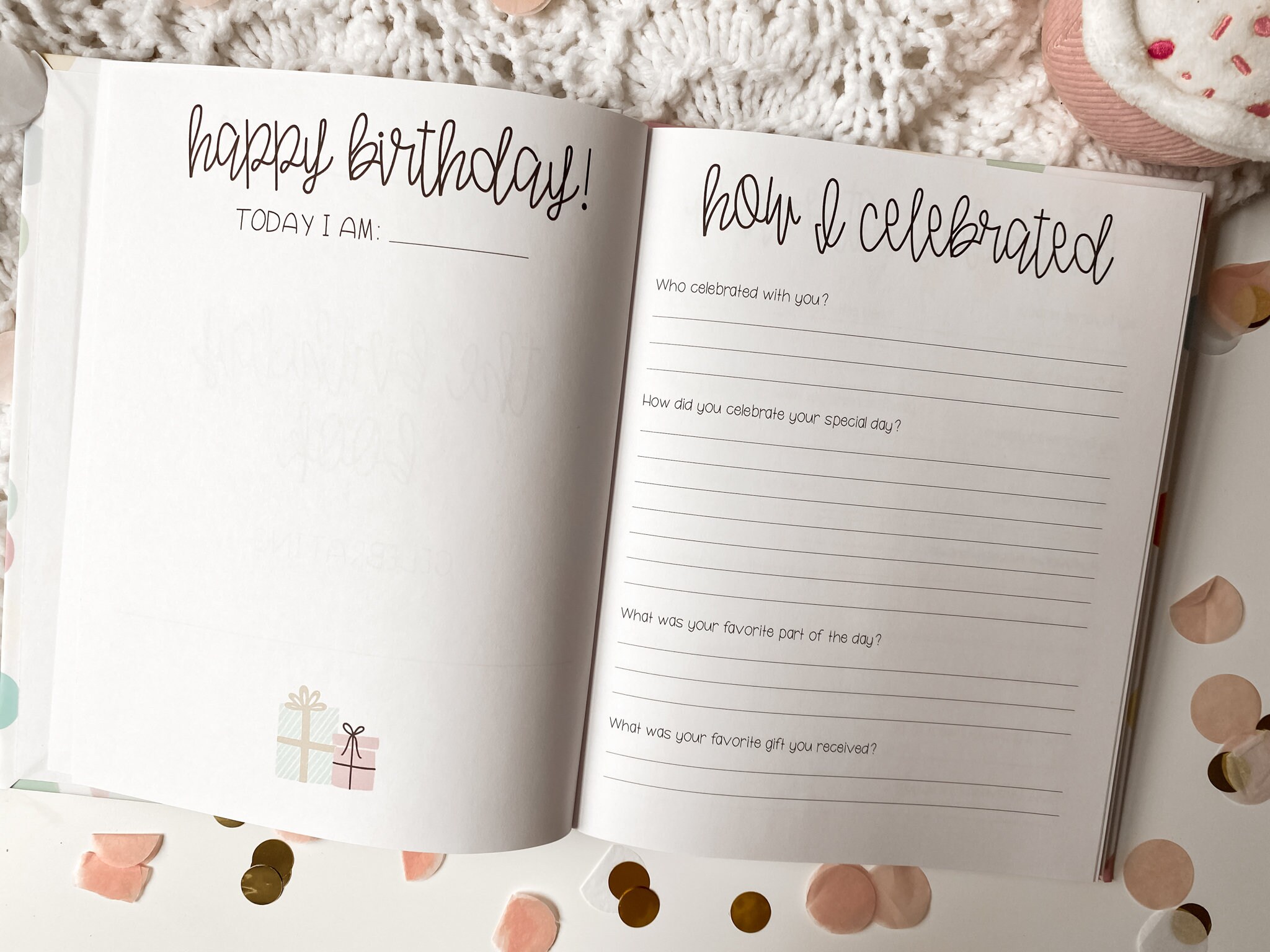 Birthday Memory Book Birthday Interview Book Keepsake Baby - Etsy