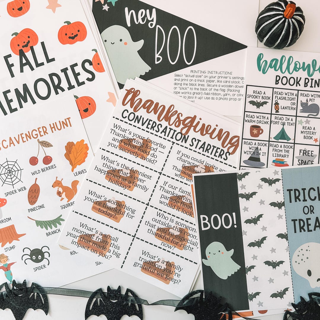 20+ Page Fall Printable Pack for Kids and Families: Halloween ...